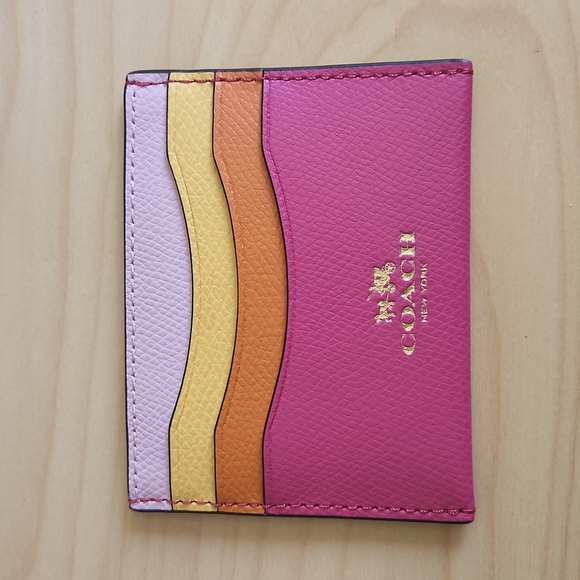 Coach | Bags | Coach Card Case Pink And Rainbow Nwt | Poshmark